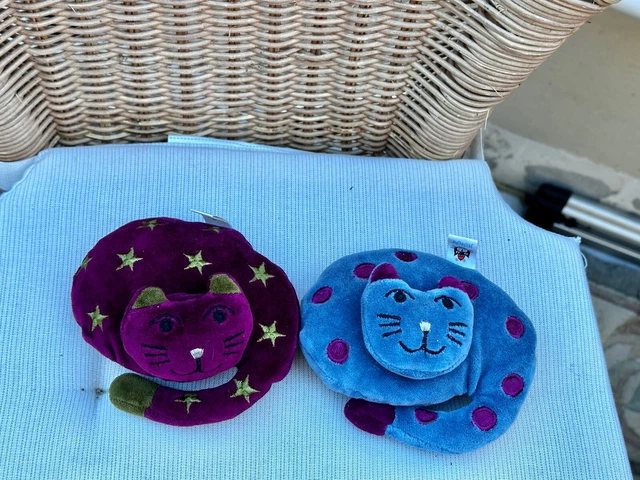 JELLYCAT CAT NAPS Purple And Darker Blue Both Retired £20.00 - PicClick UK