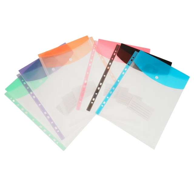 6 PCS BINDER Folders with Snap Button and Label Envelope Pockets 11 ...