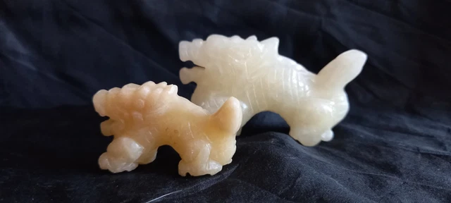 JADE OR HARD stone Fu Dog plus one other £50.62 - PicClick UK