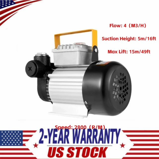 SELF-PRIMING GEAR ELECTRIC Oil Transfer Pump For Fuel 16GPM AC 110V USA ...