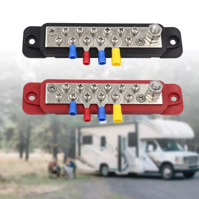 12 POINT BUSBAR Bus Bar Power Terminal Block High Quality 180A 12V DC Black Red £14.99 - PicClick UK
