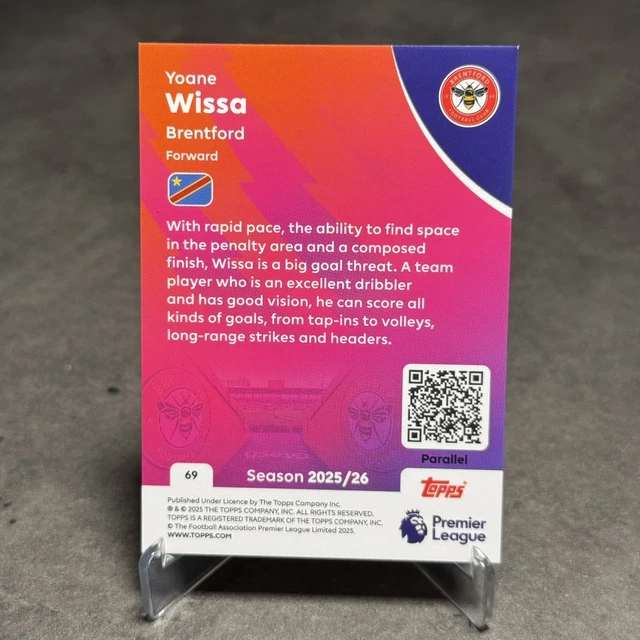 2025/26 TOPPS PREMIER League Yoane Wissa /10 Black Parallel Brentford £ ...
