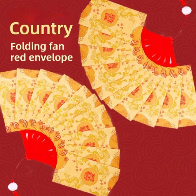 2025 CHINESE NEW Year Fan shaped Red Envelope Folded Envelope Red P9Q9 ...