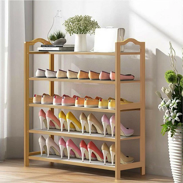 BAMBOO SHOE FOOTWEAR Rack Organiser Wooden Storage Shelves Stand Shelf ...