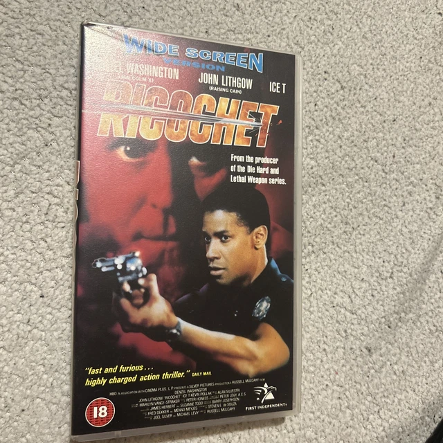 RICOCHET VHS VIDEO Big Box Ex Rental 1991 Denzel Washington John ...