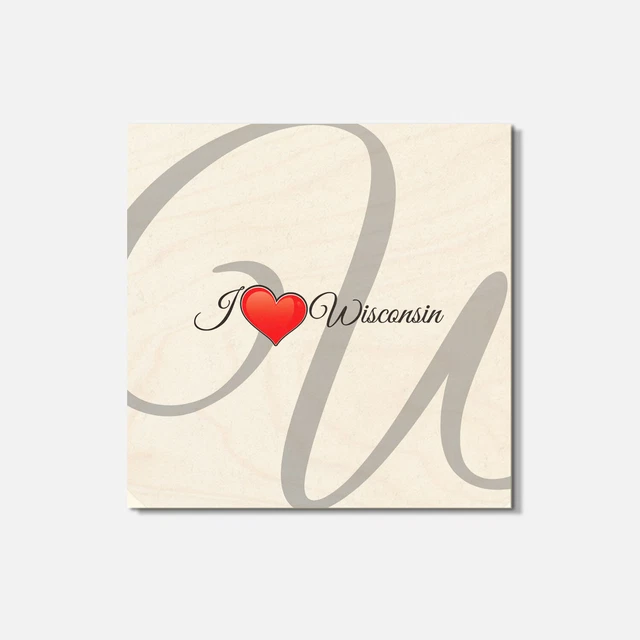SLOGAN DE VOYAGE I Love Wisconsin USA 4' X 4' montagnes russes carrées ...