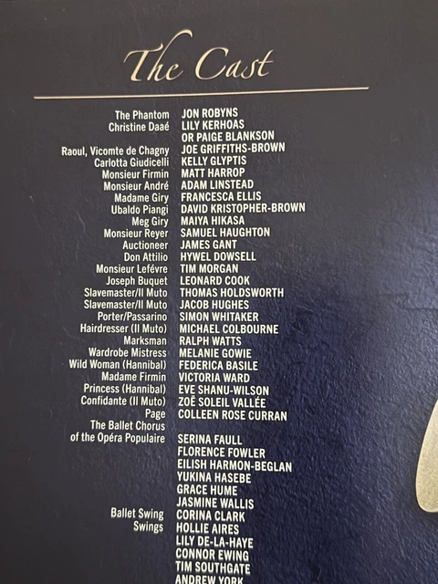 PHANTOM OF THE Opera West End Musical Programme. Andrew Lloyd Webber ...