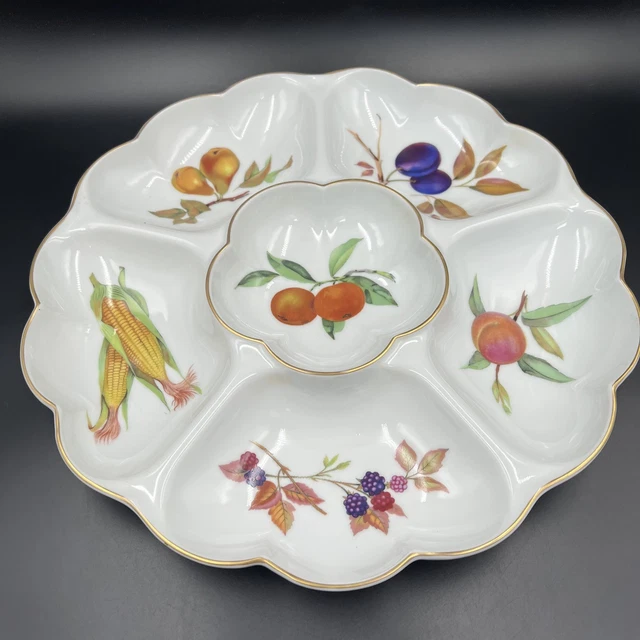 VERY LARGE ROYAL Worcester Evesham Divided 6 Segment Serving Party ...