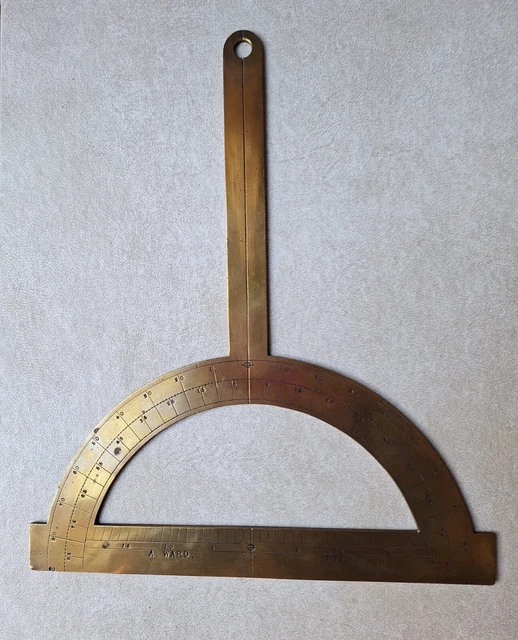 VERY LARGE ANTIQUE 1875 Solid Brass Draughtsman Architect Navigator ...