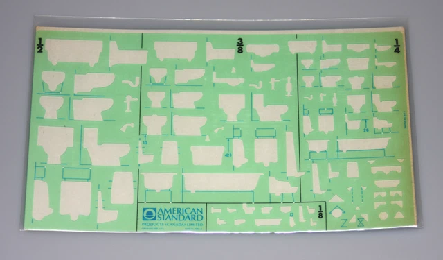 VINTAGE 1970 AMERICAN Standard Drafting template Form number 9383-B ...