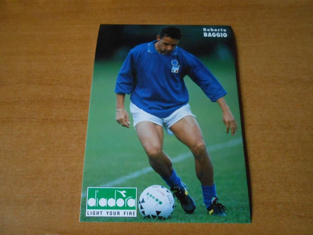 CARTOLINA-ROBERTO BAGGIO-NAZIONALE SPONSOR DIADORA-cm.15x21 EUR 15,00 ...