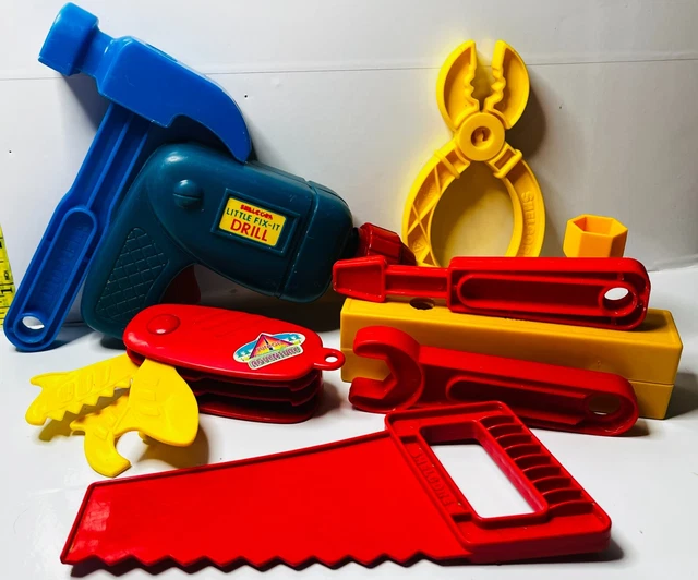 VINTAGE SHELCORE LITTLE Fix-It Drill Tool And Lot Toy Construction 1983 ...