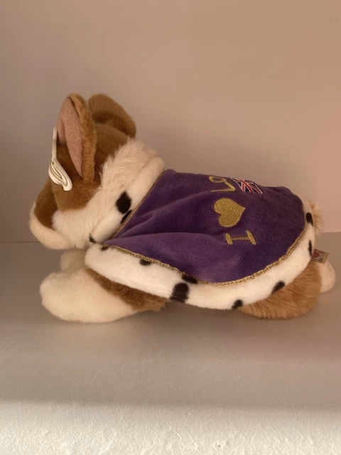 KEEL TOYS ROYAL Corgi Dog In Crown & Cape Brown White Soft Plush Toy 12 ...