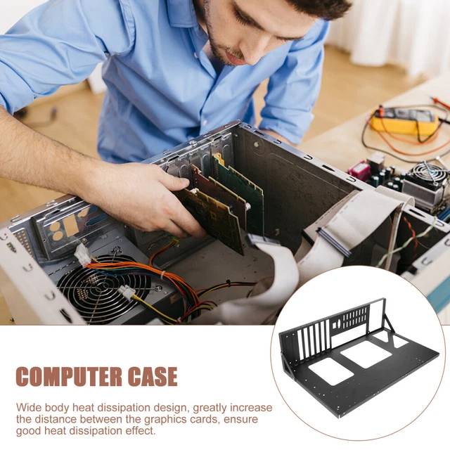 STEEL COMPUTER CASE Motherboard Frame Shelf Metal Fixture Chassis £29. ...