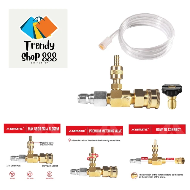 ADJUSTABLE CHEMICAL INJECTOR Kit, Downstream Injector Kit for Pressure ...