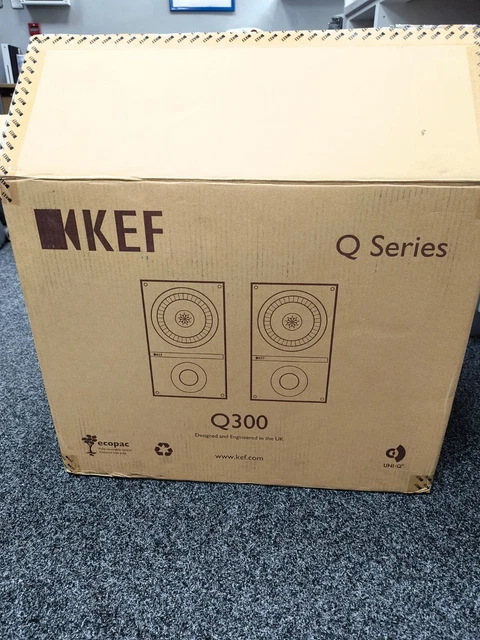 KEF Q300 HI-FI Stereo Passive 2-Way Bookshelf Speakers, Black, Oak £229.99 - PicClick UK