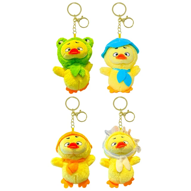 KAWAII DUCK KEYCHAIN Plush Cartoon Duck Keychain Cute Fluffy Duck Doll ...