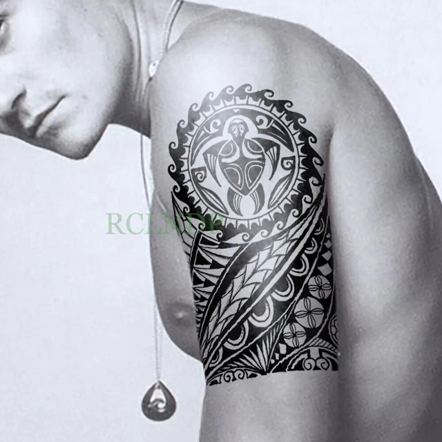 Xxl Full Arm Temporäres Tattoo Maori Stil Design Körperkunst Polynesien Arm Eur 1079 Picclick Fr