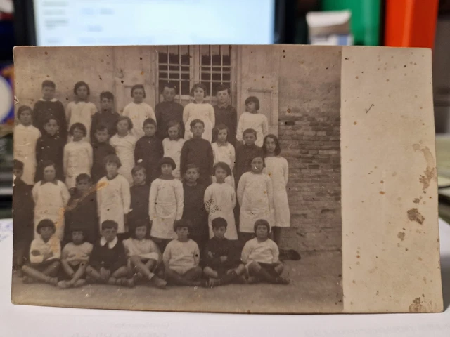 CARTOLINA FOTO ANTICA Old Photo Ritratto di Classe Mista RV536 ^ EUR 3 ...