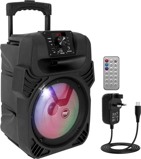 PYLE PORTABLE BLUETOOTH PA Speaker 400W – 8 Inch Subwoofer ...