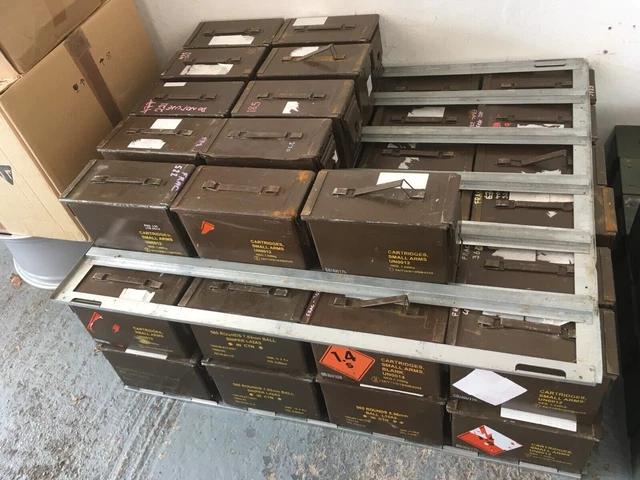 GENUINE BRITISH ARMY 50 Cal Ammunition / Ammo Box H83 Brown- Ideal Tool ...