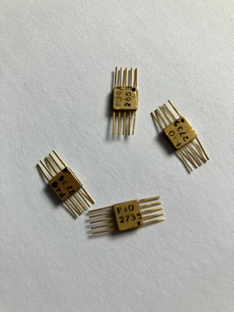 GOLD FLAT PACK IC Chip Vintage-ic 1960's RARE P39 & P40 - Two Chips £3. ...
