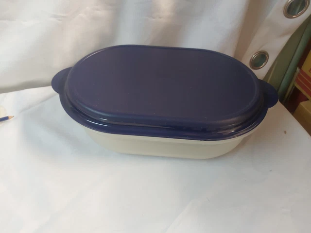 TUPPERWARE GRAND PLAT de service ovale couvercle bleu preludio vintage ...