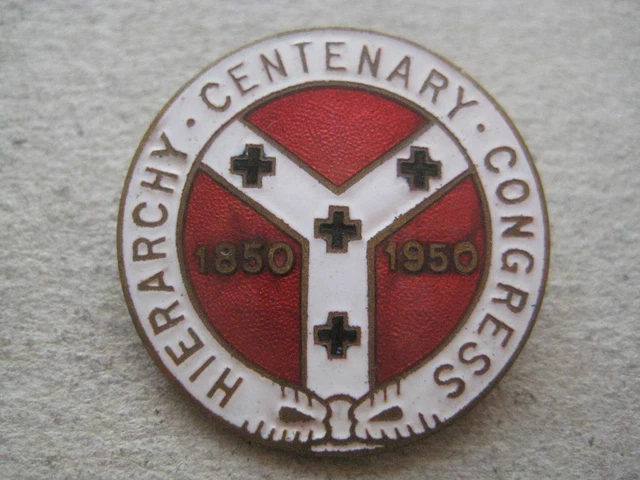 VINTAGE HIERARCHY CENTENARY Congress Badge 1101PUMP20 £1.00 - PicClick UK