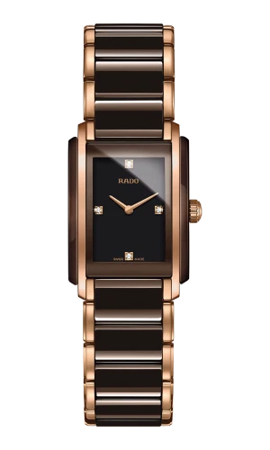 NEW RADO INTEGRAL Diamonds High-Tech Ceramic Brown Dial Women's Watch ...