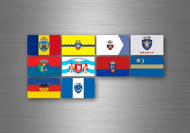 FLAG SHEET STICKER labels country subdivisions states province romania ...