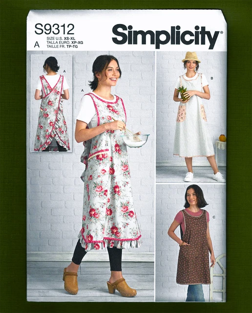 EASY FULL WRAP Aprons or Smocks Sewing Pattern~NEW (Sizes XS-XL ...
