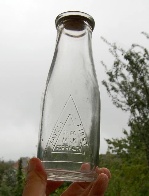 SAFETY FIRST & Drink Milk for Health " early dairy pint milk bottle £6. ...