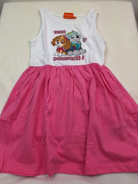 PAW PATROL TEAM pawsome girl pink white sleeveless dress 7years 122cm ...