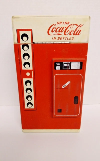 COCA-COLA 10& WOODEN Drink Coca-Cola Vending Machine Coin Bank 2003 ...