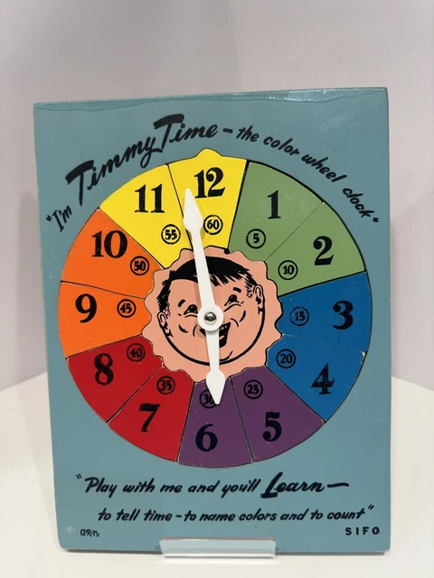 TIMMY TIME COLOR Wheel Clock SIFO Child's Toy Learn Tell Time Colors ...