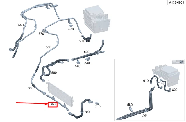 MERCEDES-BENZ C W206 C43 AMG Engine Coolant Hose A2065015202 NEW ...