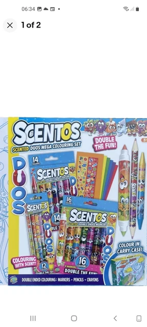 SCENTOS - SCENTED Mega Colouring Set Pens & Stickers Activity Pack £12. ...