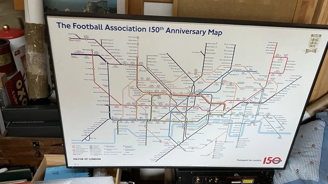 LONDON UNDERGROUND TUBE Map Celebrating The Football Association ...