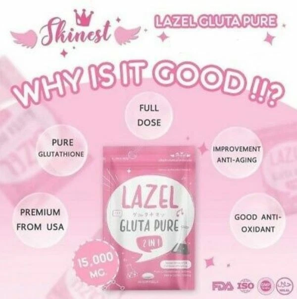 2 LAZEL PURE Whitening Skin Frozen Collagen Antioxidant Anti Aging 2x30 ...