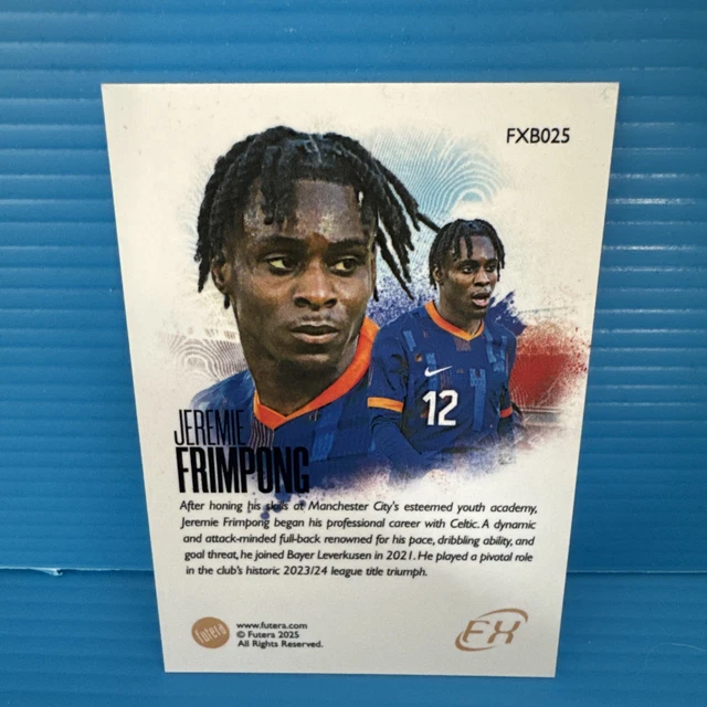 2025 FUTERA JEREMIE Frimpong FX Series 2 Base Card - Netherlands £1.03 ...