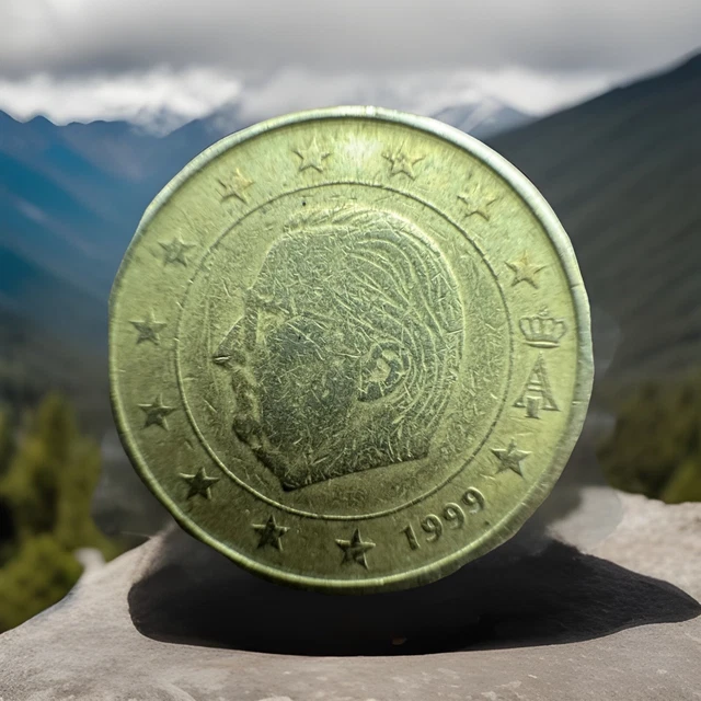 50 EURO CENT Münze Belgien 1999 - König Albert II Selten Umlaufmünze ...