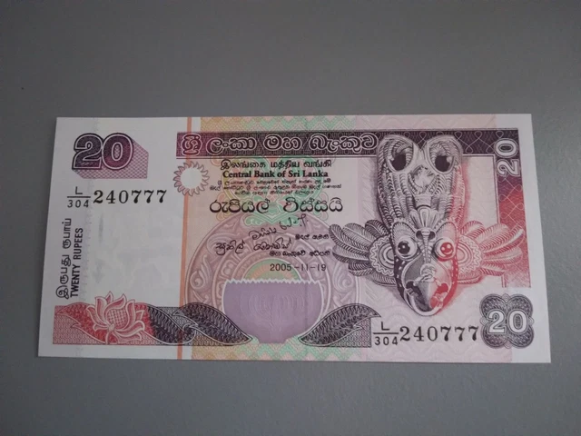 SRI LANKA TWENTY Rupees Bank Note 2005 Uncirculated £2.00 - PicClick UK