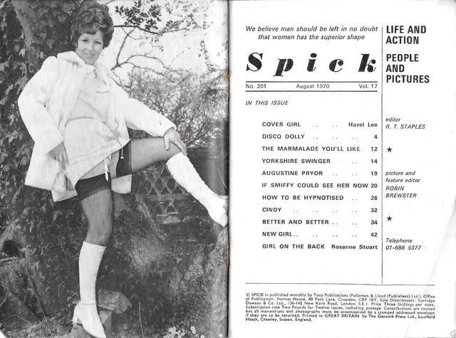 SPICK MAGAZINE NO. 201: August 1970: Glamour Magazine from ToCo: THE ...