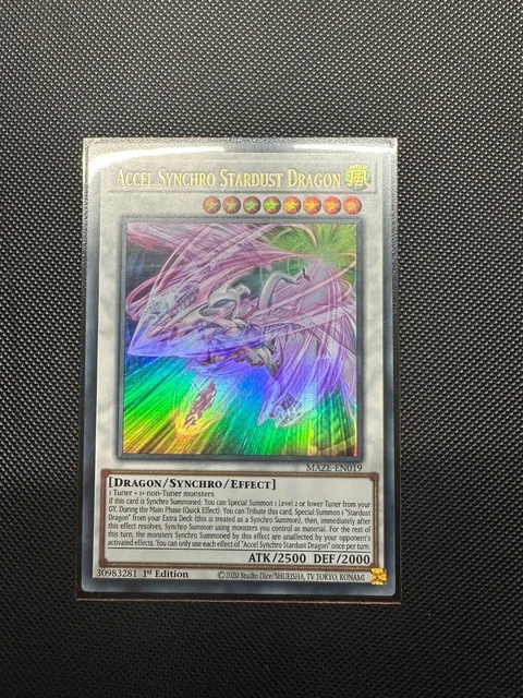 MAZE-EN019 ACCEL SYNCHRO Stardust Dragon Ultra Rare 1st Edition YuGiOh ...