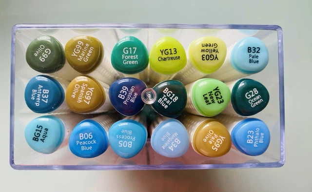 TYPO 18PC DUAL Nib Markers Chisel And Bullet Ends, Assorted, Landscape Colours £11.78 - PicClick UK