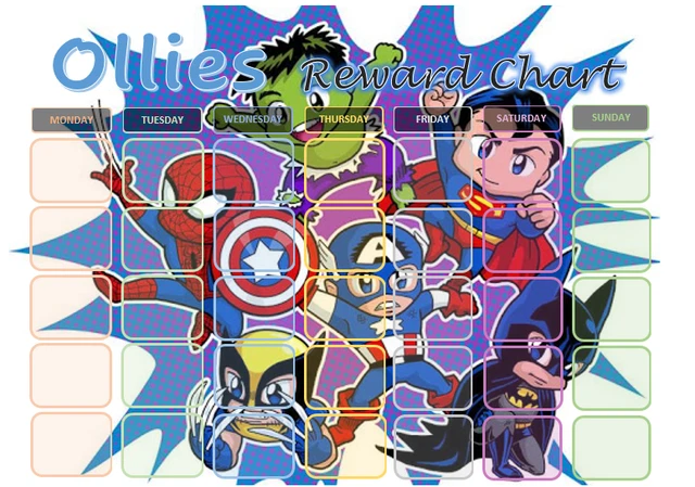 PERSONALISED MARVEL DC Superhero Reward Chart and Sticker Stars £3.99 ...