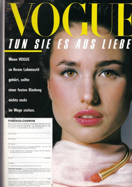 VOGUE GERMANY 1984 Renee Simonsen Andie Macdowell Kim Alexis Herb Ritts ...