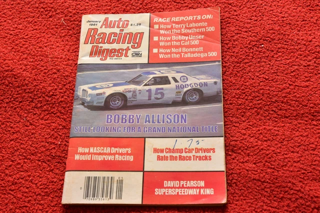 AUTO RACING DIGEST Jan 1981 Bobby Allison Bobby Unser NASCAR Talladega ...