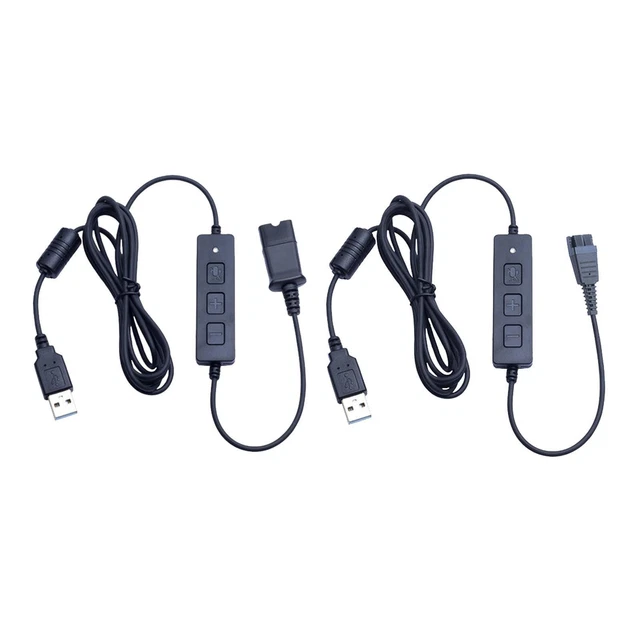 HEADSET QUICK DISCONNECT Connector Adaptor Mute Voip Softphone for Call ...