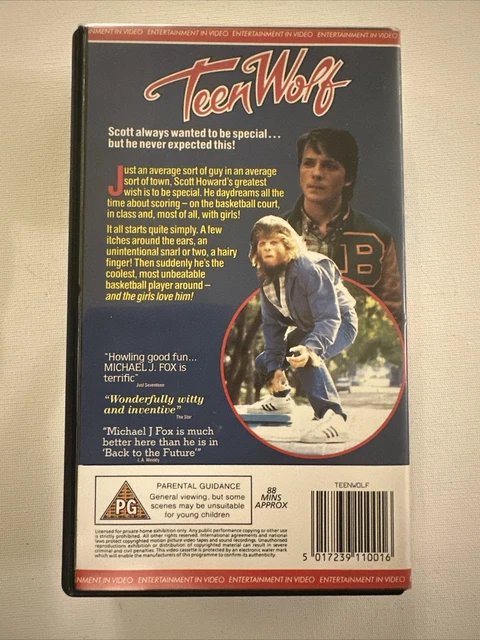 TEEN WOLF VHS Entertainment in Video V Rare. SMALL BOX. MICHAEL J FOX ...